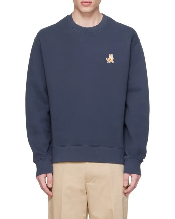 Maison Kitsuné Speedy Fox Patch Crewneck Sweatshirt - Black