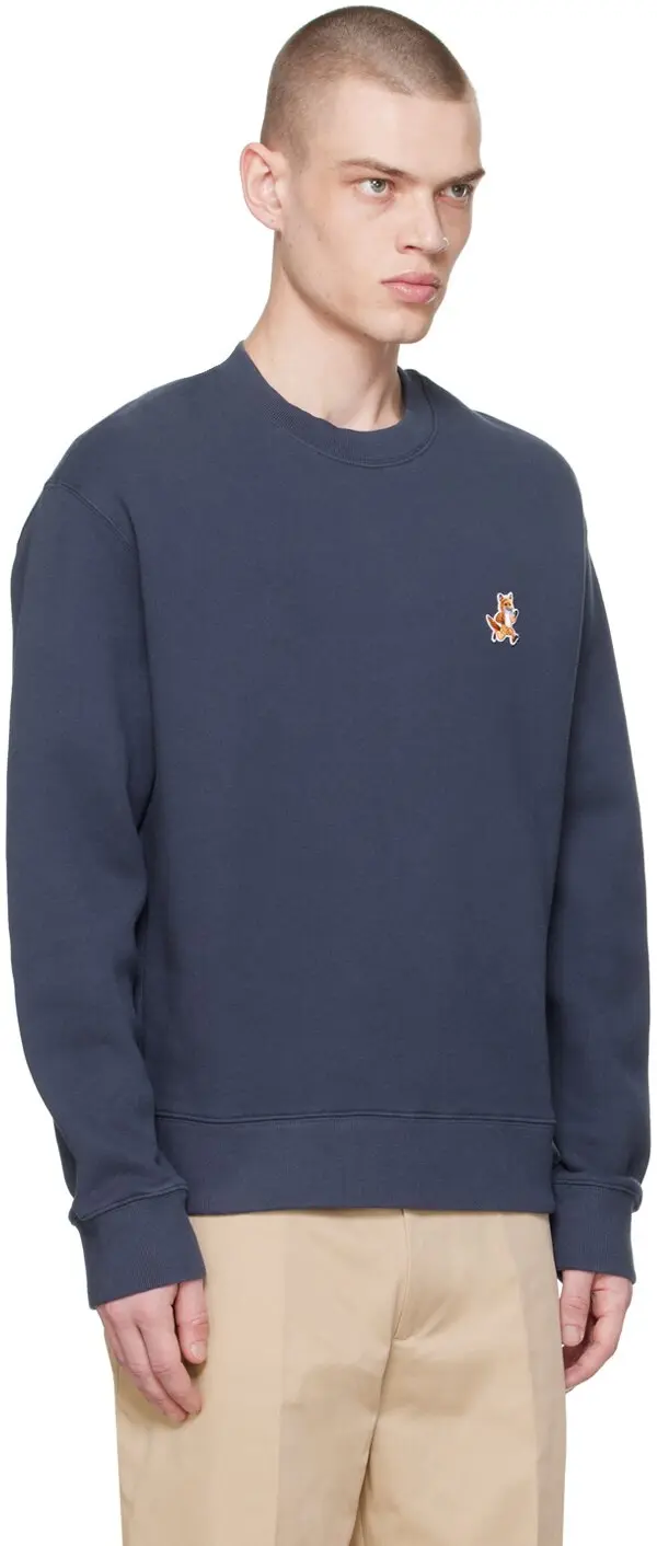 Maison Kitsuné Speedy Fox Patch Crewneck Sweatshirt - Black