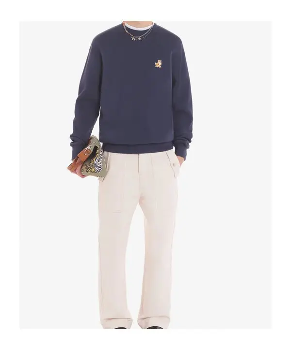 Maison Kitsuné Speedy Fox Patch Crewneck Sweatshirt - Black