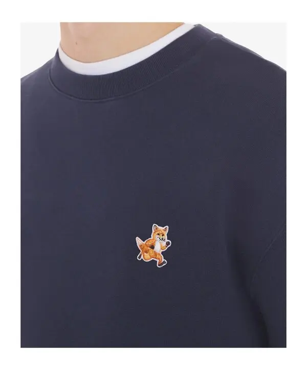 Maison Kitsuné Speedy Fox Patch Crewneck Sweatshirt - Black