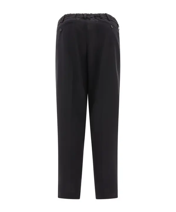 Sacai Drawstring Mid-rise Tapered Trousers - Black