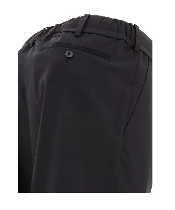 Sacai Drawstring Mid-rise Tapered Trousers - Black