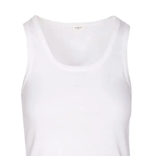 Saint Laurent Cassandre Sleeveless Tank Top - White