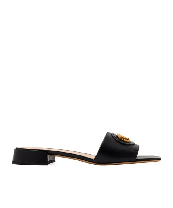 Valentino Garavani Vlogo Signature Slip-on Sandals - Black