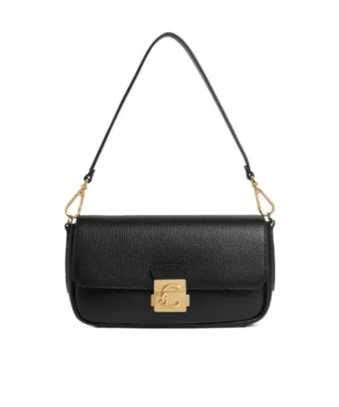 COCCINELLE C-me Lock Medium Shoulder Bag - Black