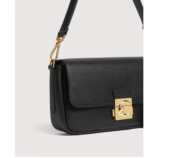 COCCINELLE C-me Lock Medium Shoulder Bag - Black