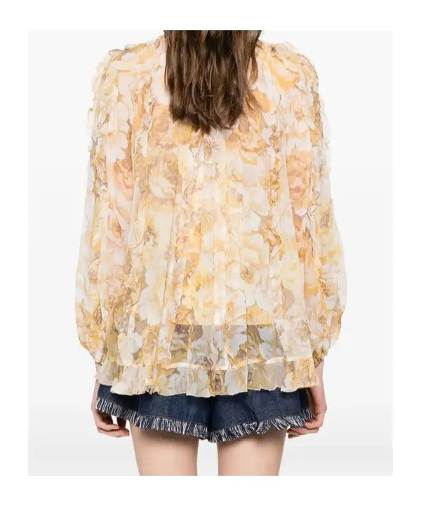 Zimmermann Floral Print Long Sleeve Shirt