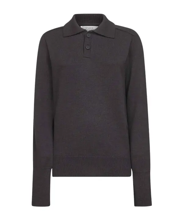Studio Nicholson Ribbed Polo Knitwear - Black