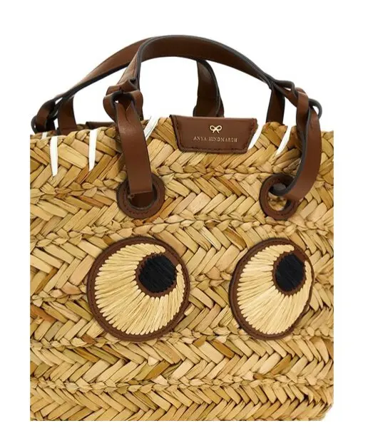 ANYA HINDMARCH Small Woven Basket Bag With Eye Applique