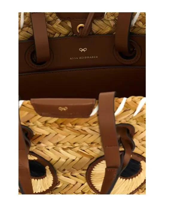 ANYA HINDMARCH Small Woven Basket Bag With Eye Applique