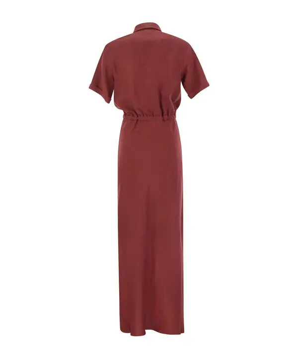 Brunello Cucinelli Drawstring Waist Maxi Dress