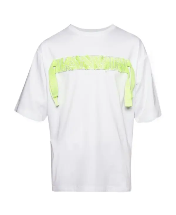 LANVIN Crazy Curb Lace Logo T-shirt - White