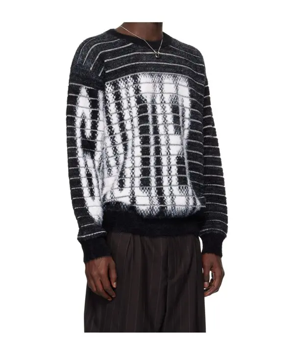JEAN PAUL GAULTIER Striped Jacquard Crewneck Sweater