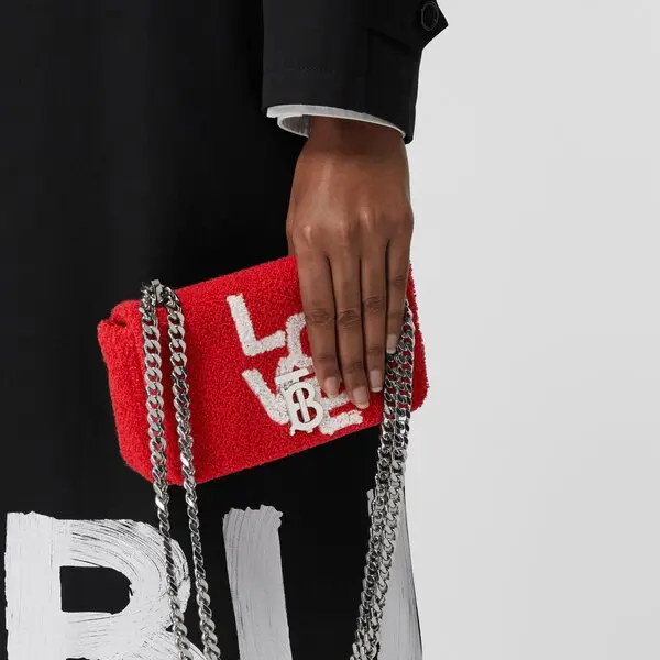 Burberry Mini Lola Love-motif Towelling Bag