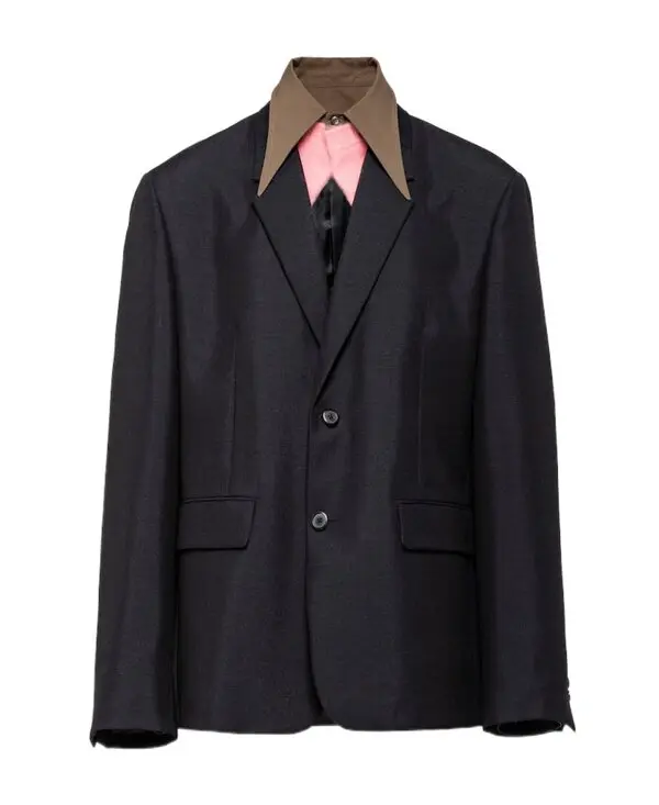 Prada Single-breasted Jacket With Detachable Collar