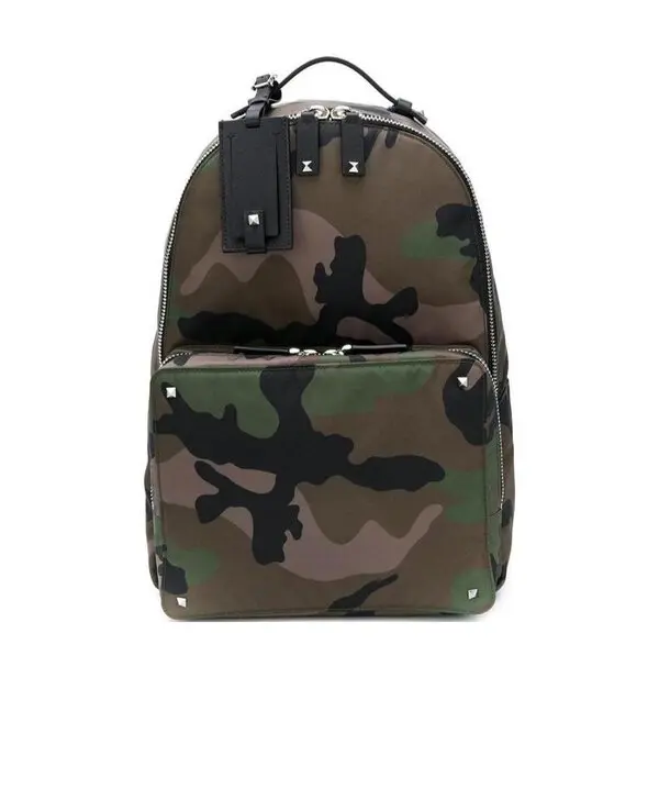 Valentino Garavani Camouflage Pattern Backpack - Black