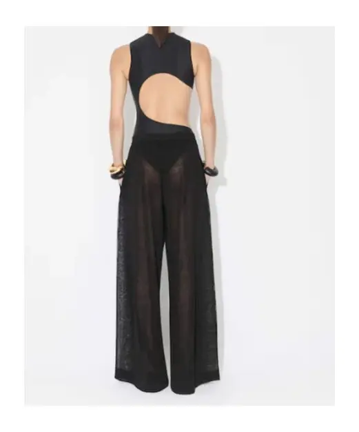 Alaïa Ribbed Cut-out Swimsuit With Zip Closure - Black