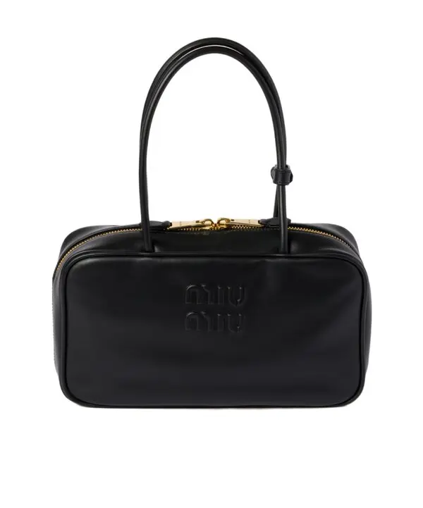 Miu Miu Beau Leather Top Handle Bag - Black