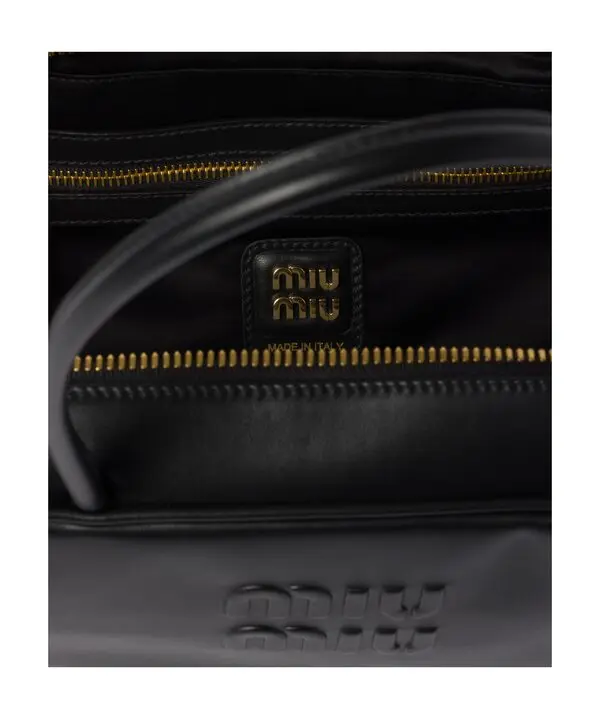 Miu Miu Beau Leather Top Handle Bag - Black
