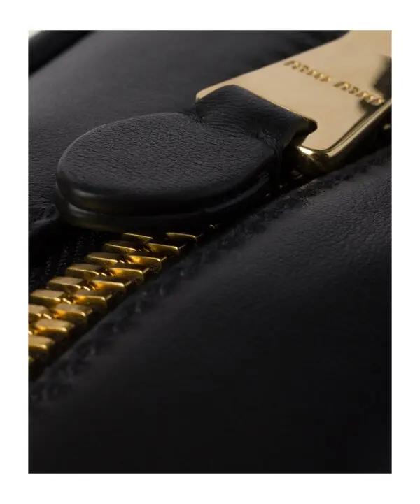 Miu Miu Beau Leather Top Handle Bag - Black