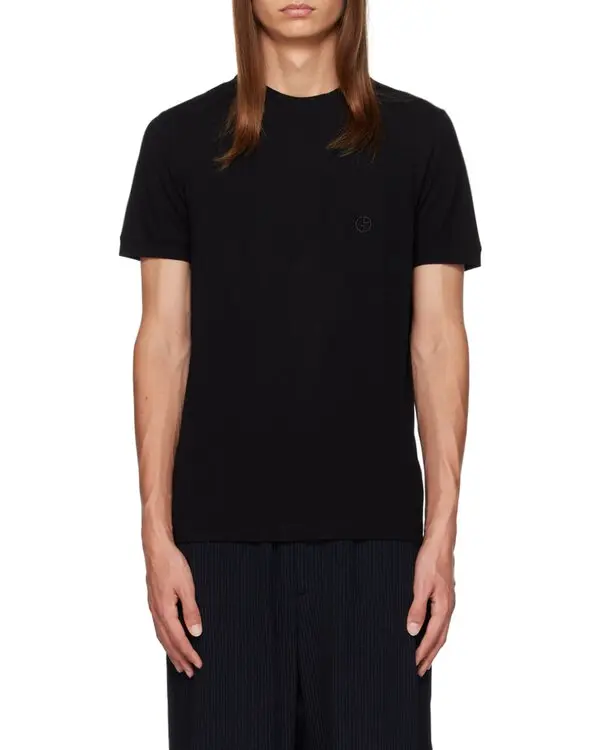 Giorgio Armani Logo Embroidered Crewneck T-shirt