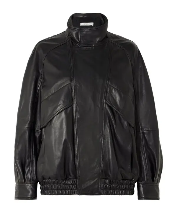 Nour Hammour Ariste Paneled Leather Jacket - Black