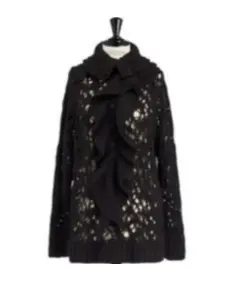 Dior Sweater With Removable Ruched Collar - Black