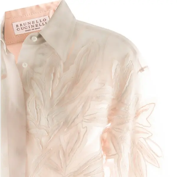 Brunello Cucinelli Floral Embellished Long-sleeve Shirt