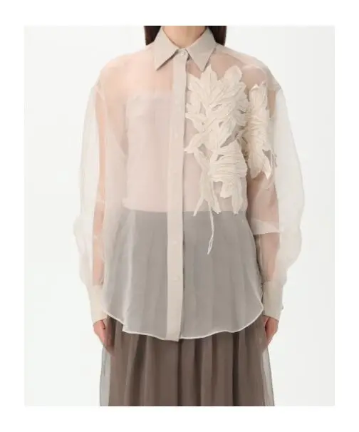 Brunello Cucinelli Floral Embellished Long-sleeve Shirt