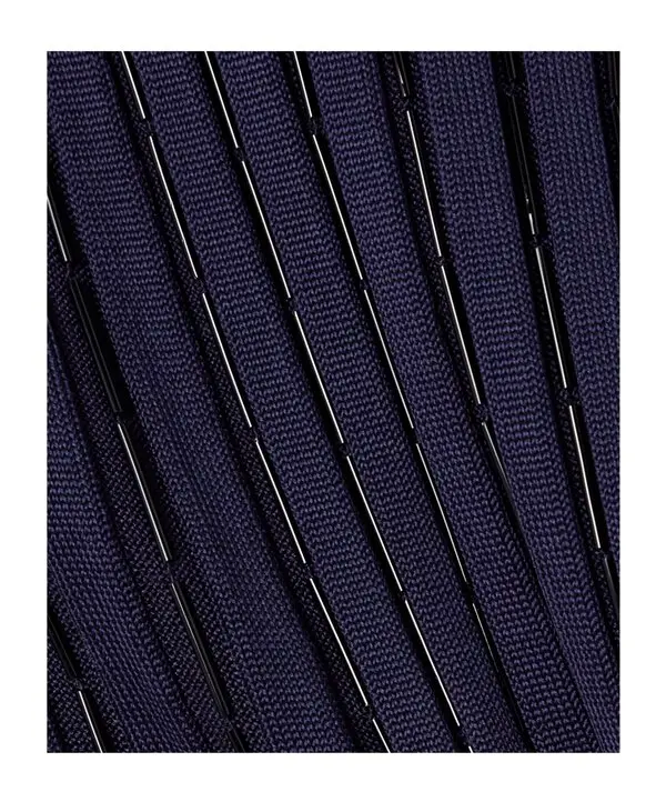 JIL SANDER Ribbed-knit Maxi Dress With Bead Embellishment - Navy