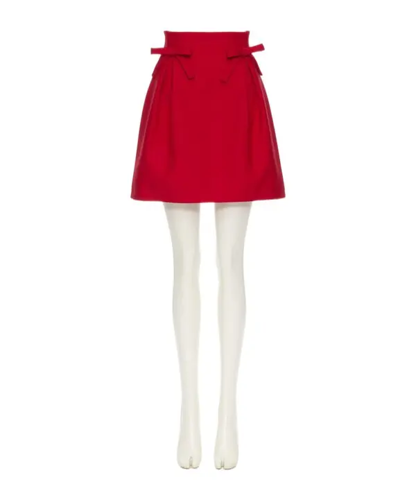 Valentino Garavani Bow Detailed Pleated Mini Skirt