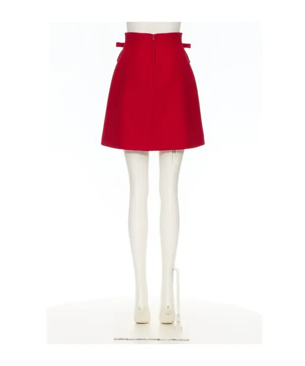 Valentino Garavani Bow Detailed Pleated Mini Skirt
