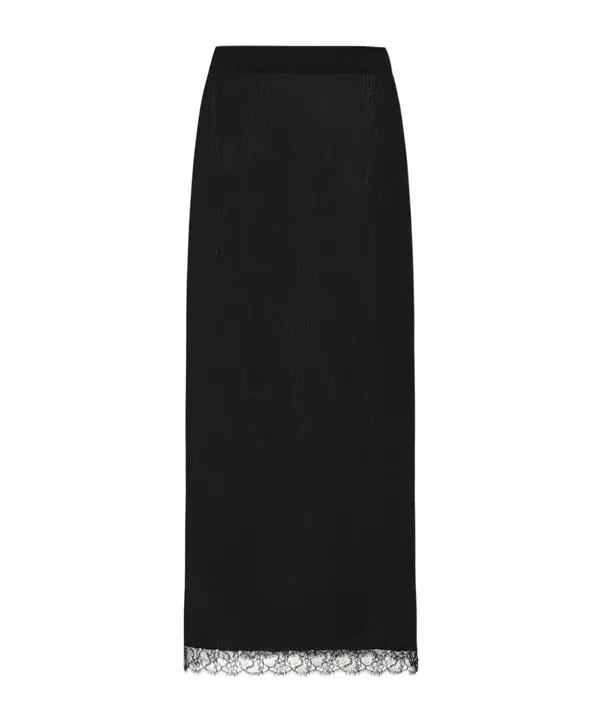 THE ROW Indira Midi Skirt With Lace Trim