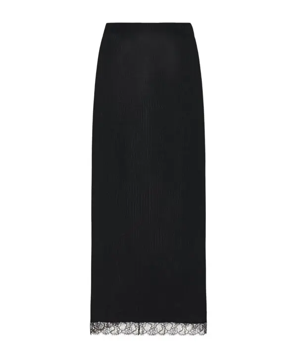 THE ROW Indira Midi Skirt With Lace Trim
