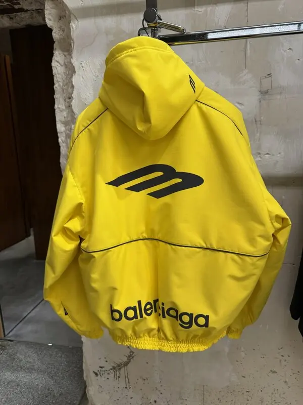 Balenciaga Zip-up Logo Embroidered Hooded Jacket