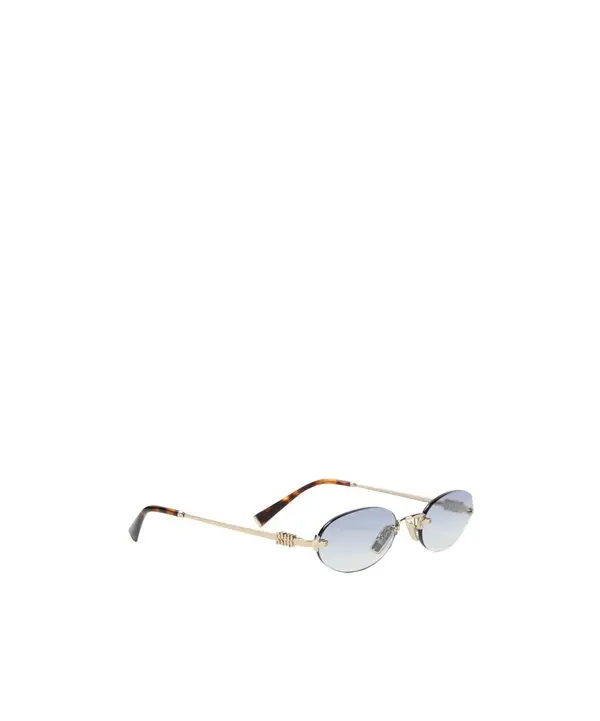 Miu Miu Oval Rimless Sunglasses - Gray