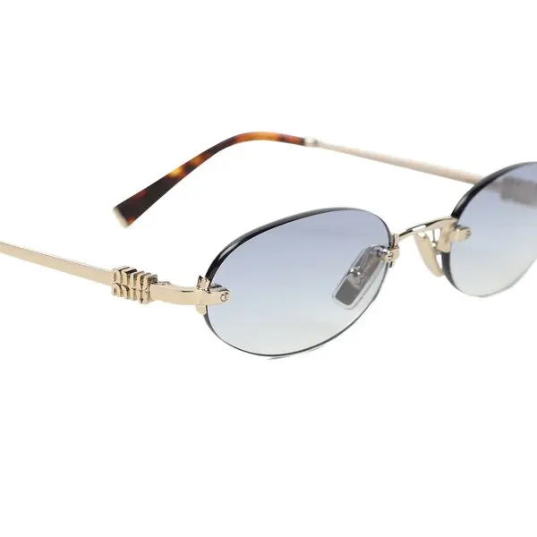 Miu Miu Oval Rimless Sunglasses - Gray