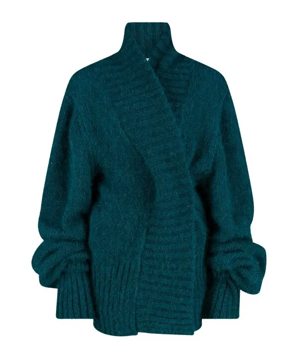 Dries Van Noten Belted Knitted Cardigan - Petrol