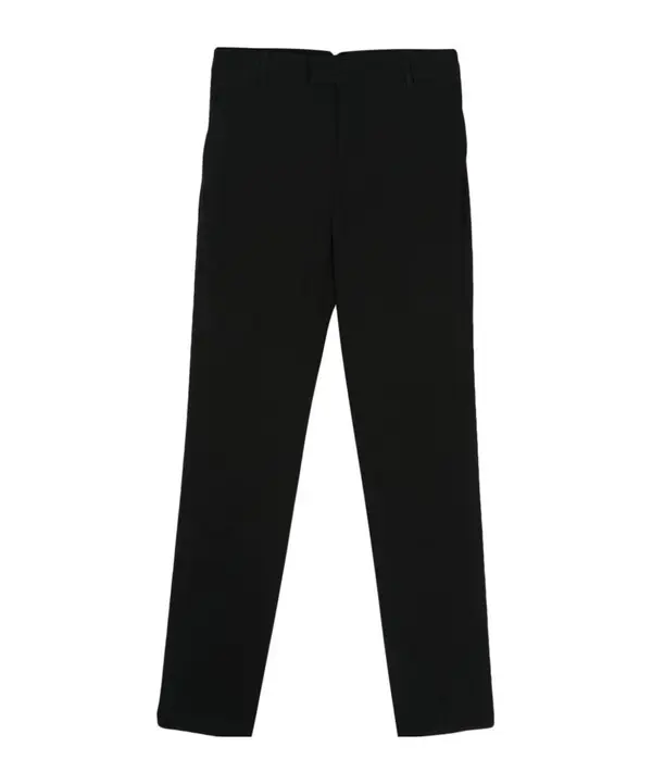 Ami Mid-rise Crepe Tapered-leg Trousers - Black