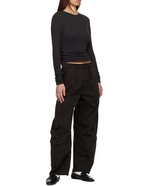 Citizens Of Humanity Flight Pleated Organic Cotton-blend Twill Tapered Cargo Pants - Brown