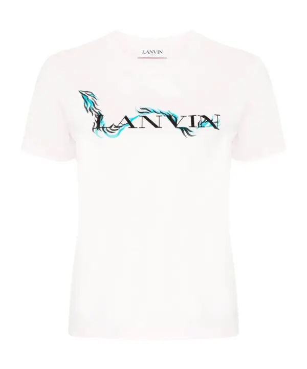 LANVIN Crewneck T-shirt With Printed Logo - White