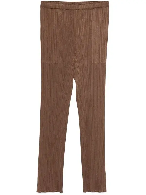 Issey Miyake Brown Basics Trousers - Green