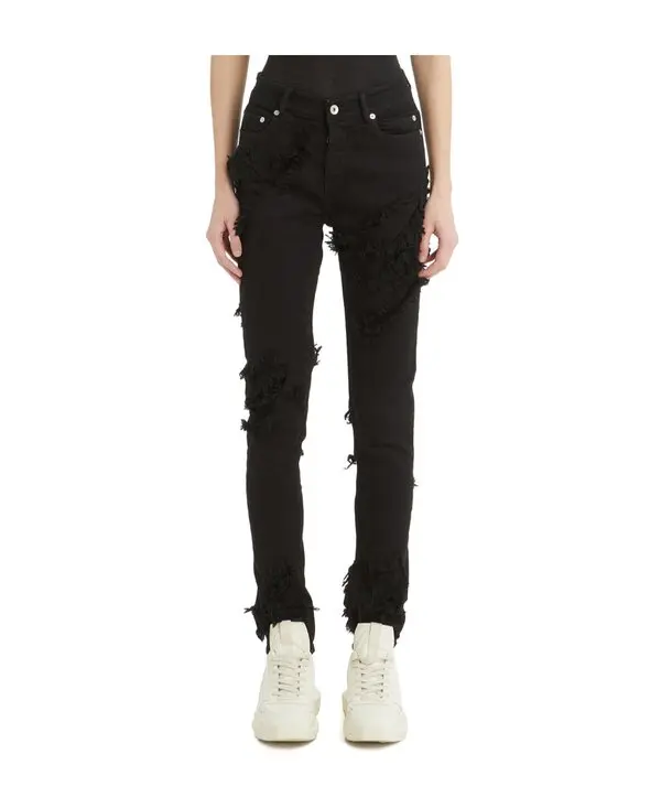 Rick Owens Distressed Design Jeans