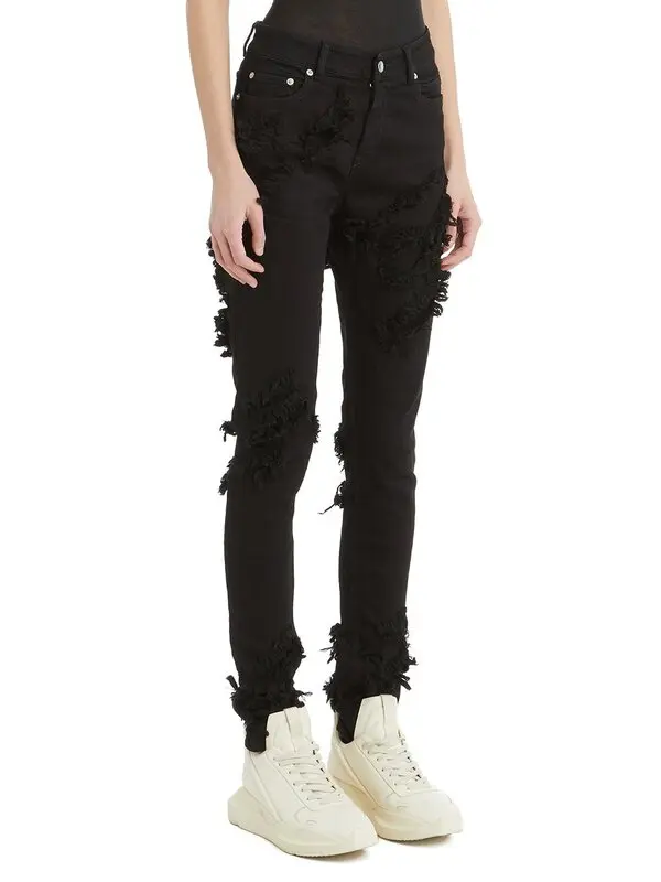 Rick Owens Distressed Design Jeans