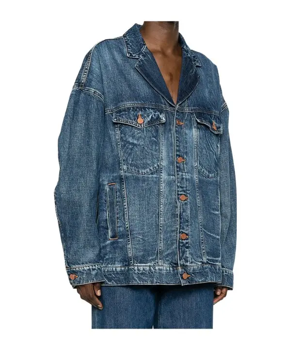 3x1 Lapel Long-sleeved Denim Coat