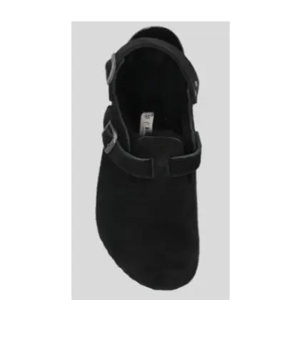 BIRKENSTOCK Tokio Suede Clogs With Buckle Detail - Black