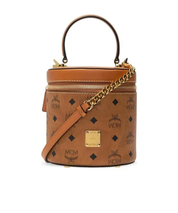Mcm Cylinder Bucket Bag - Brown