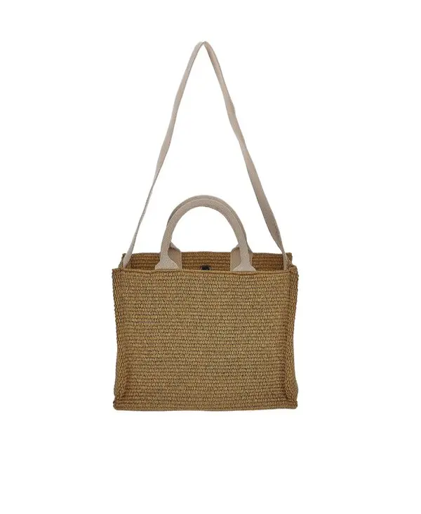 Marni Tropicalia Logo Embroidered Small Tote Bag - Brown