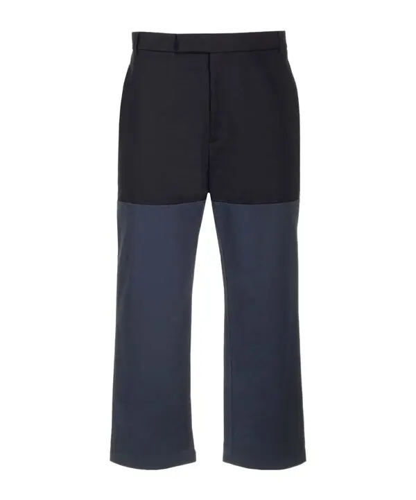 Thom Browne Panelled Straight Leg Trousers - Navy Blue