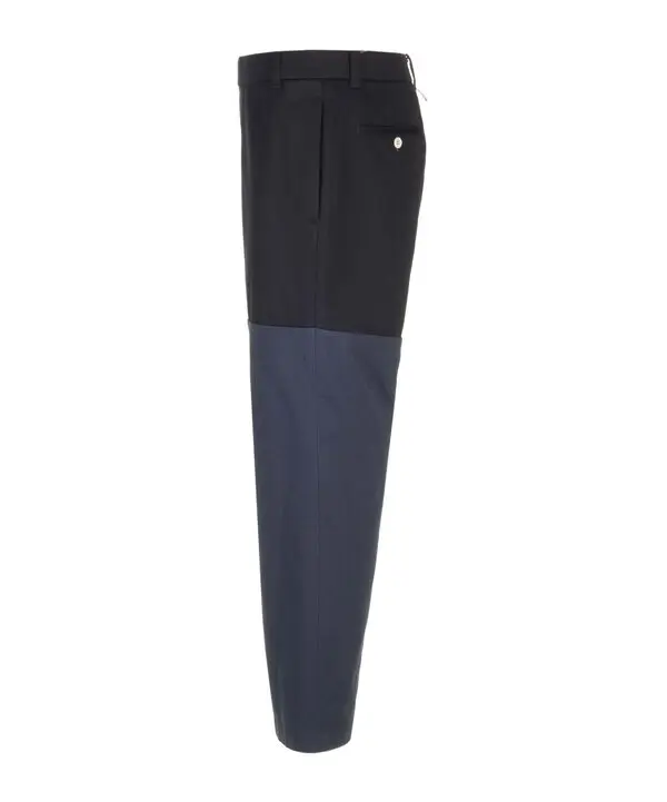 Thom Browne Panelled Straight Leg Trousers - Navy Blue